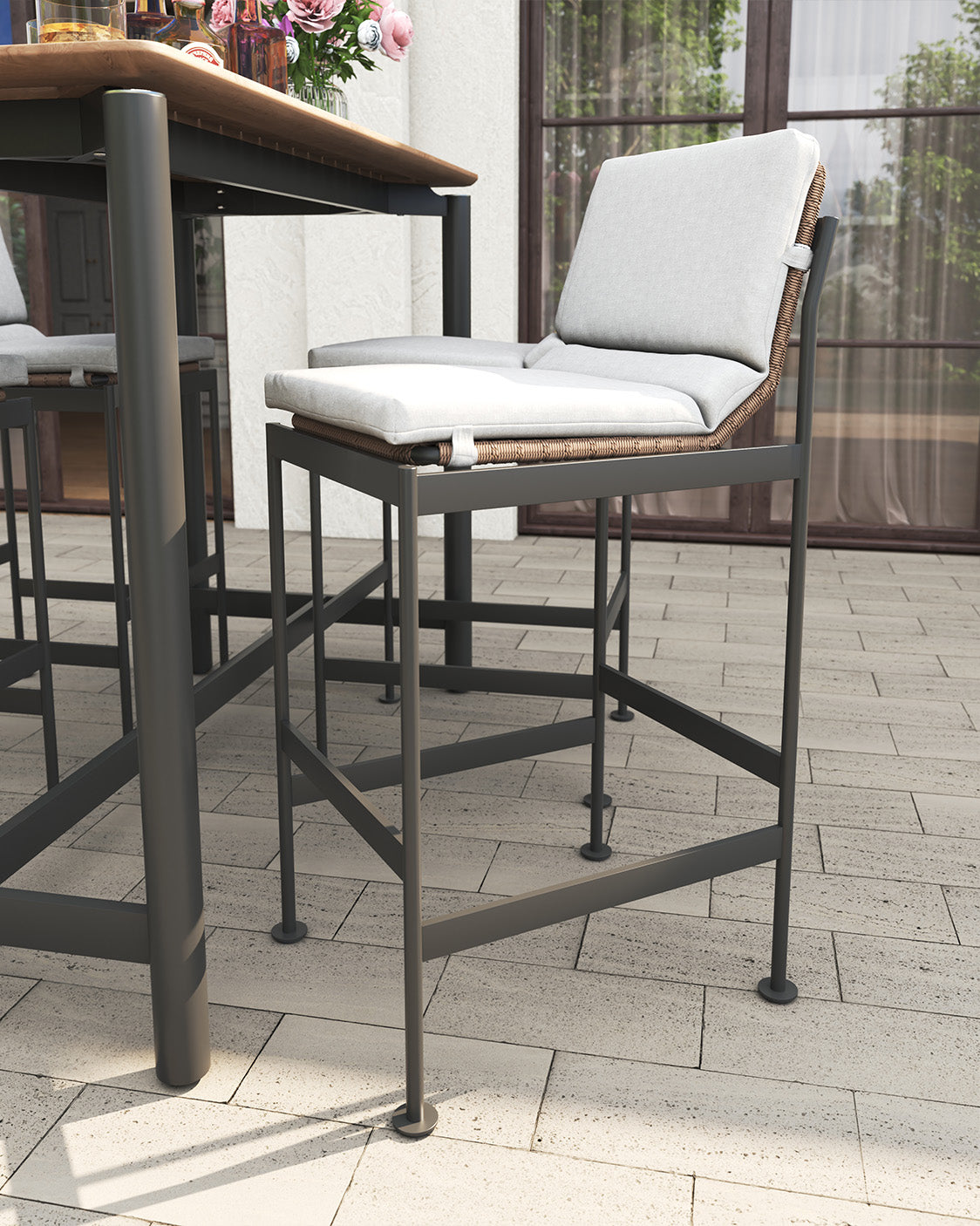 Alpha Bar Chair - Trendy & Tough Outdoor Wicker Bar Stool